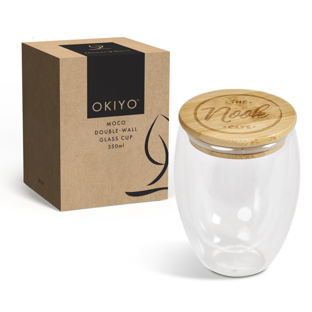 Okiyo Moco Double-Wall Glass Cup - 350ml | Proto Promotional Products